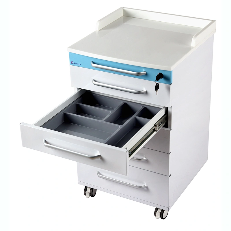 Five drawers Stainless Steel Dental Mobile Cabinet
