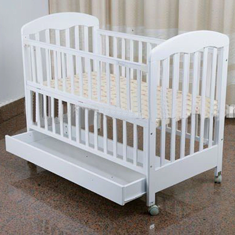 L&F 2 in 1 wood baby cot fixed side baby crib with drawer from China ...