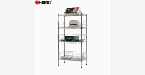 4 Tiers Chrome Wire Frame Shelf with Dividers