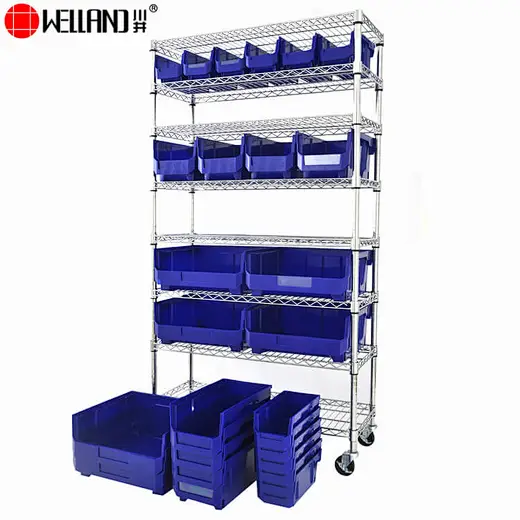 Chrome Steel 8 Tier Rolling Wire Rack