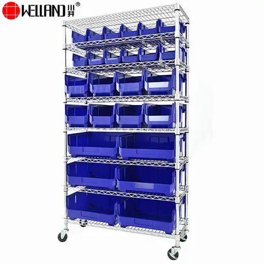 Chrome Steel 8 Tier Rolling Wire Rack