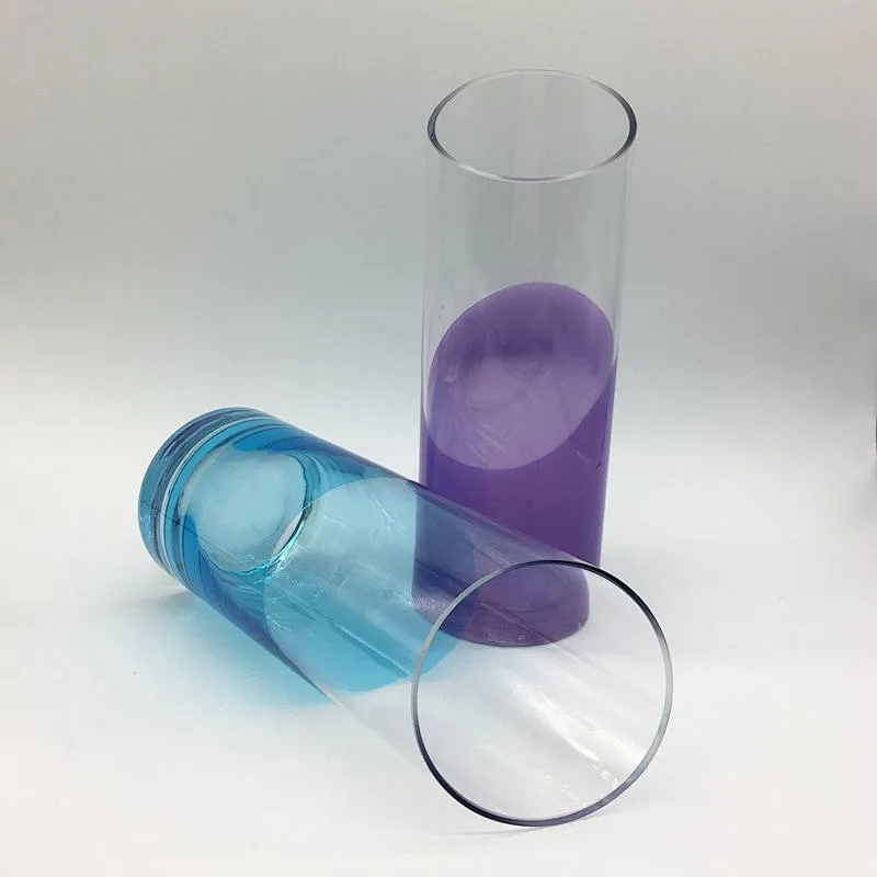 Colored Straight Shape Classical Slant Glass Vase For Weddinghomemeetingparty