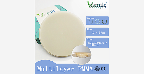 multilayer PMMA disc , Dental PMMA material , Multilayered dental ...