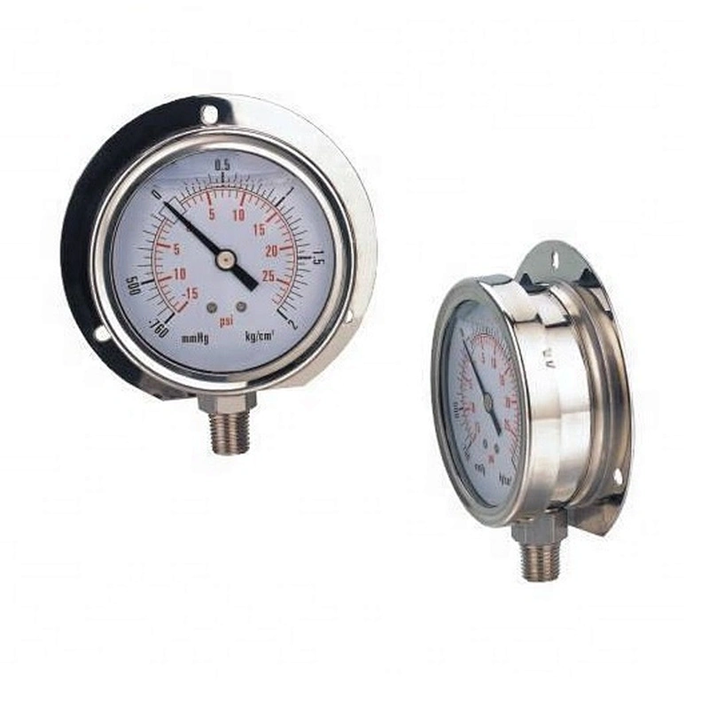 Stainless steel bayonet ring bezel liquid filled pressure gauge with ...