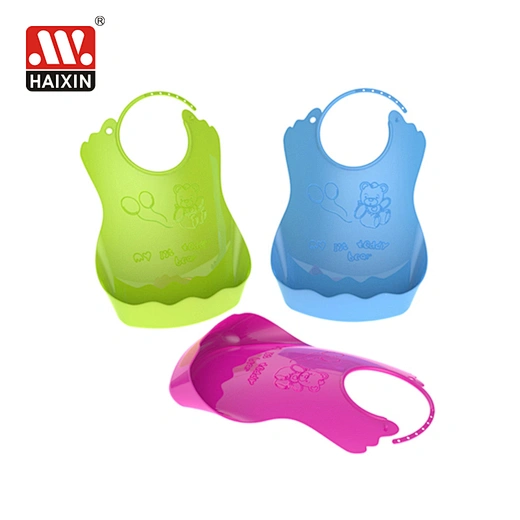 Haixin high quality food grade soft waterproof baby bibs plastic baby ...