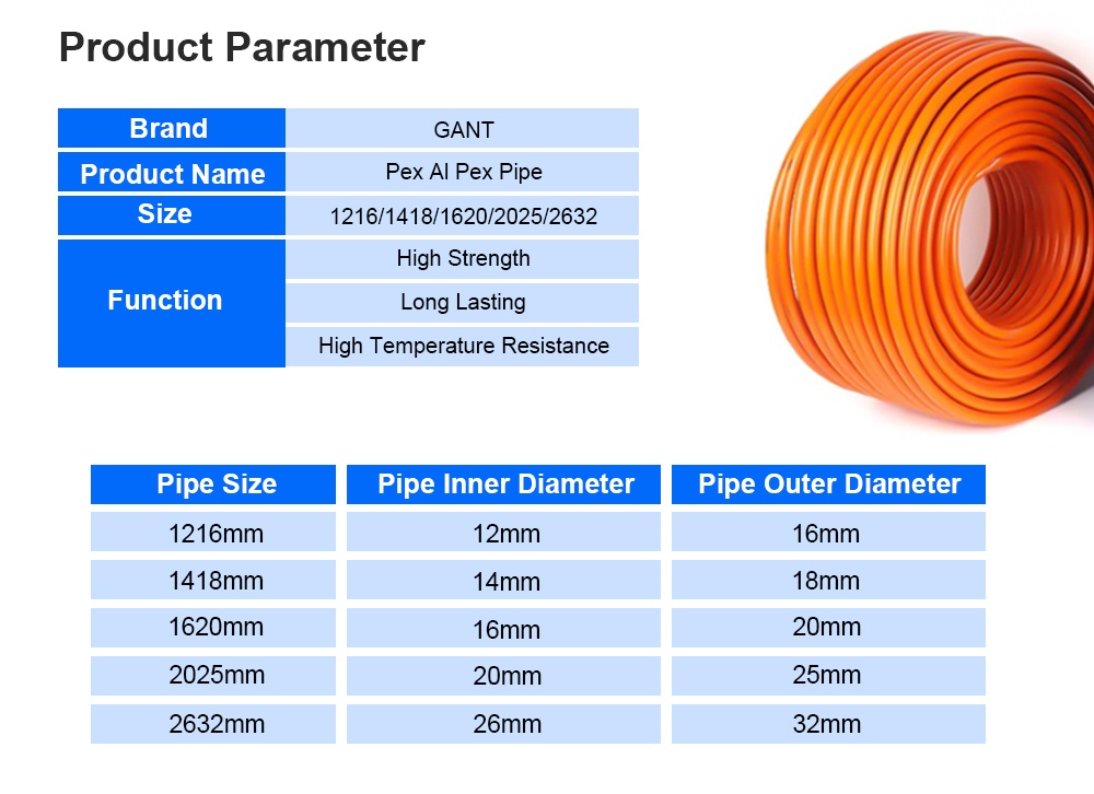 1/2" Pex Al Pex Pipe Inner Aluminum Layer Pex Tubing Pipe
