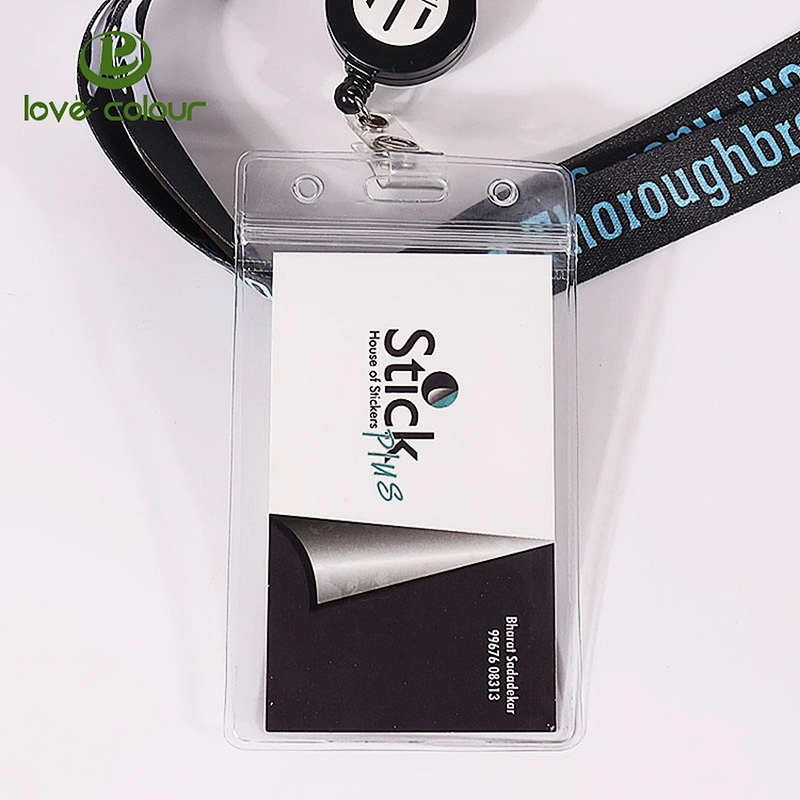 Custom PVC Vertical Design ID Card Badge Holder With Neck Rope Strap ...
