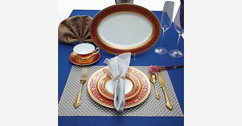 P&T Royal Ware luxury white round ceramic fruit dish rose gold wedding ...