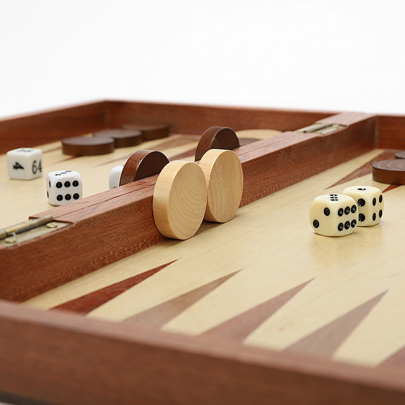 WAFFLE's 3 in 1 Hand Crafted Chessmen and Chips Wooden Chess Checkers ...