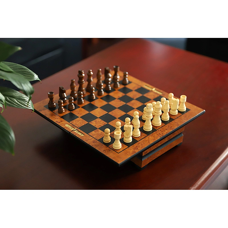WAFFLE GAMES Deluxe Wooden Chess Set With Hand Crafted Chess Pieces ...