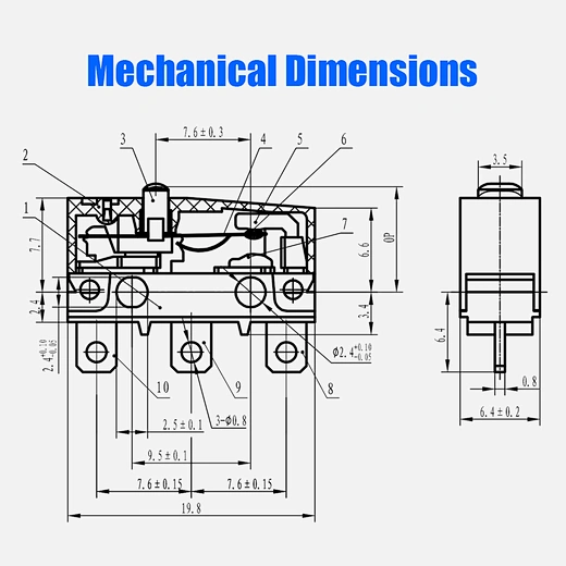 3 pin micro switch , - DONGGUAN BAILING ELECTRONICS CO.,LTD