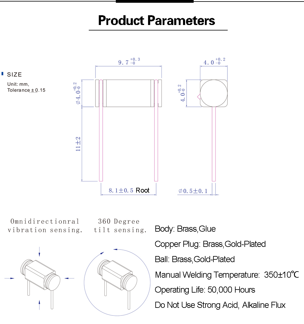 기울기 센서 , 롤 볼 틸트 스위치 , SW-600DIP - DONGGUAN BAILING ELECTRONICS CO., LTD