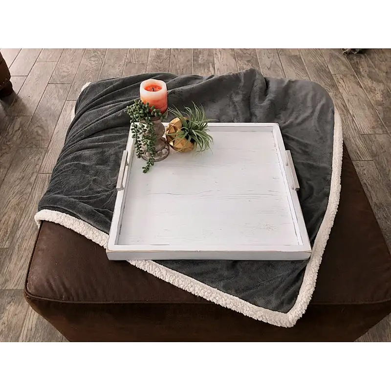 MODERN Ottoman Tray Oversized Wooden Tray Square Coffee Table Tray from ...