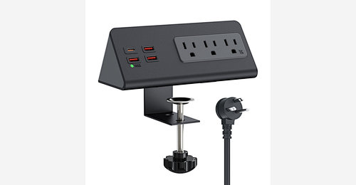 Clamp Mounted Power Outlet | Desk Clamp Power Strip