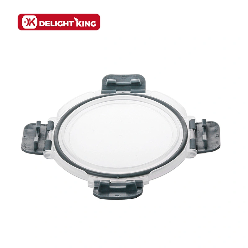 One-piece lid glass food container