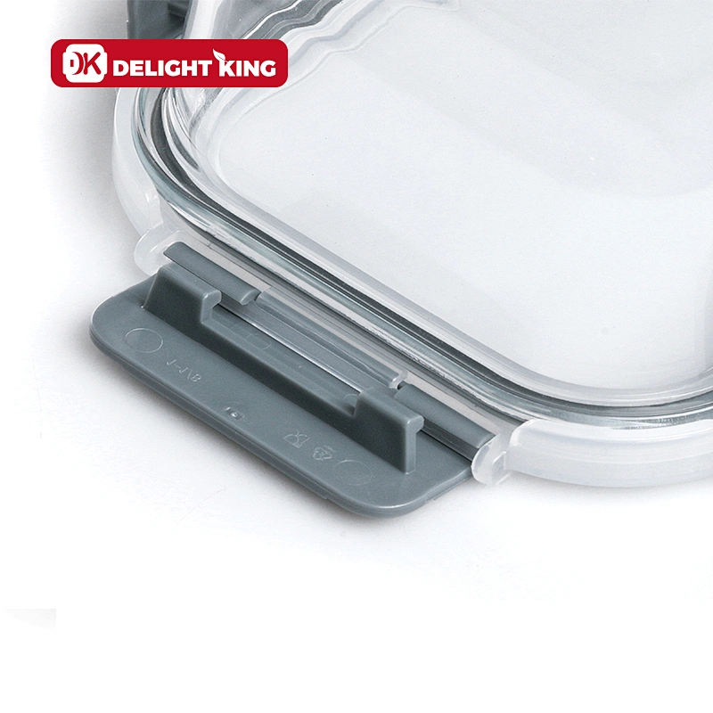One-piece lid glass food container