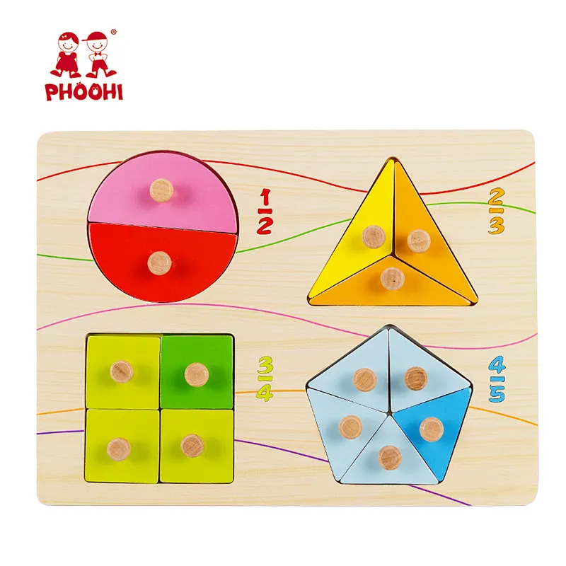 Phoohitoy - Wholesale Wooden Math Fraction Learning Peg Puzzle
