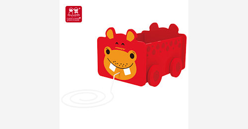 Phoohitoy - Wholesale Wooden Pull Hippo Clean Cart