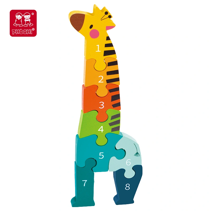 Phoohitoy - Wholesale 3D Cartoon Giraffe Jigsaw Number Puzzle
