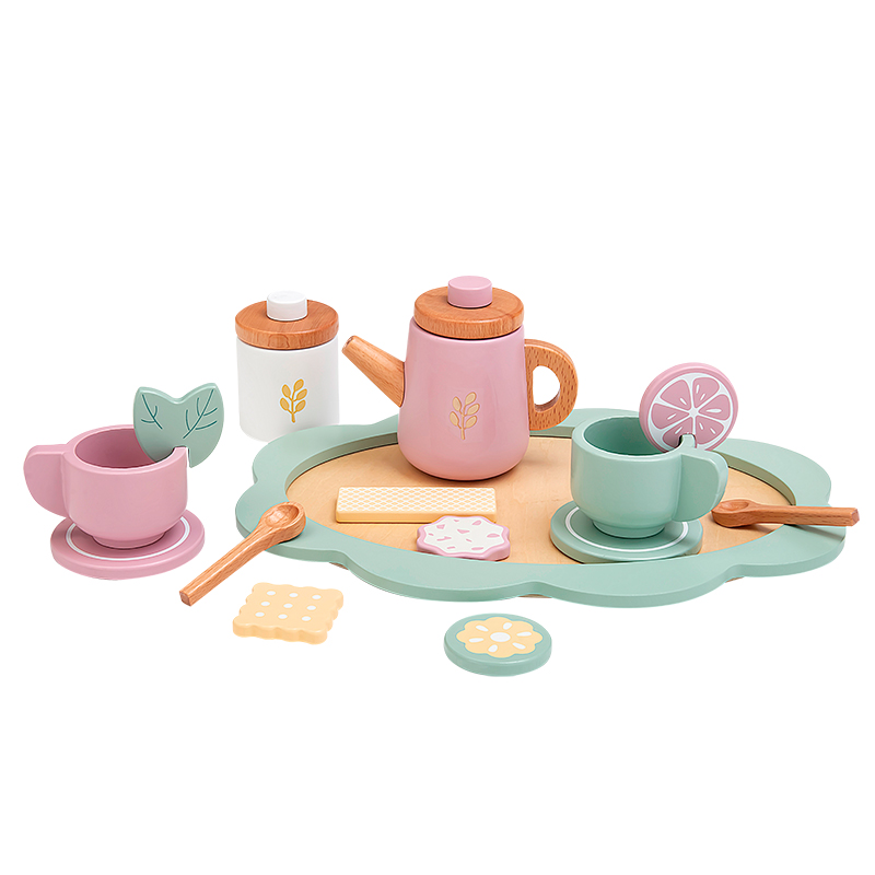 wooden tea set afternoon tea toy set , - Phoohitoys