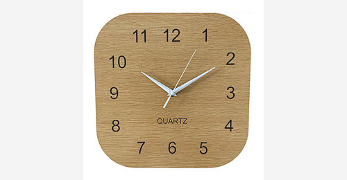12 Inch Square Simple Design MDF Wood Wall Clock with Wood Veneer ...