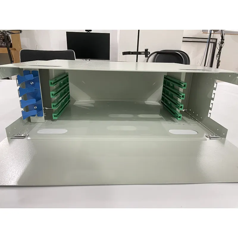 4U Rack Mount 12 24 48 96 144 Core Port ODF with splice tray Optical ...