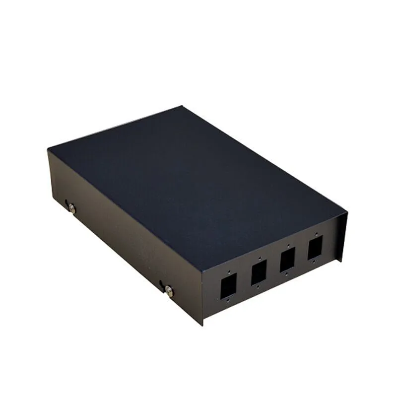 4 Port Mini Fibre Optic Terminal Splice Fusion Box LC DX Wall Mount Patch Panel