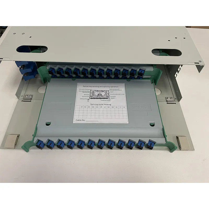 4U Rack Mount 12 24 48 96 144 Core Port ODF with splice tray Optical ...