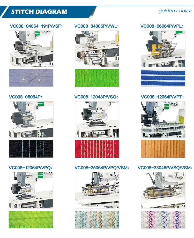 Golden Choice 12-needle tape attaching industrial sewing machine VC008 ...