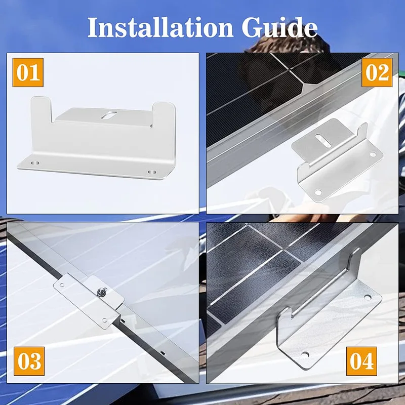 Solar Panel Mounting Z Brackets with Nuts and Bolts