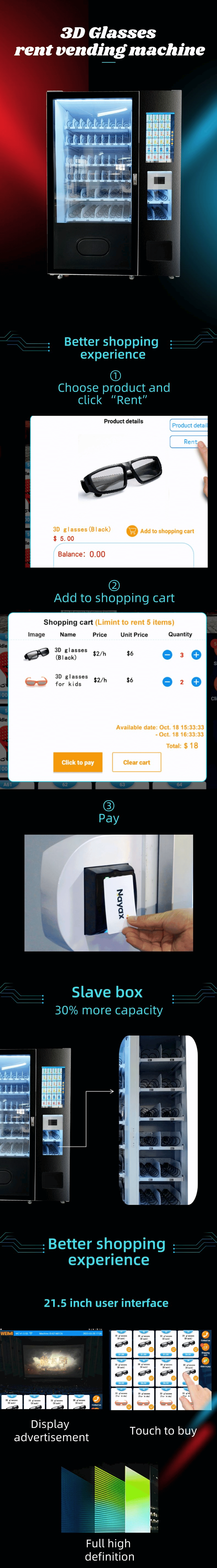 3D glasses vending machine in the cinema