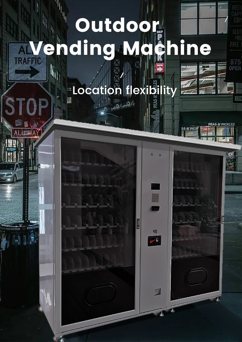 outdoor waterproof snack drink vending machine with shelter