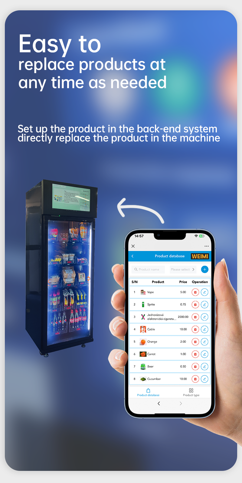 snack drink smart fridge coffee vending machine for office