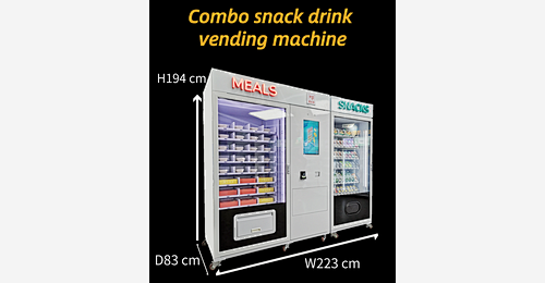 pre made meal vending machine with microwave card reader