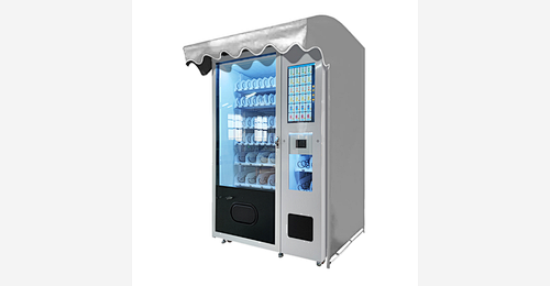 outdoor vending machine with rain shelter for snack drink