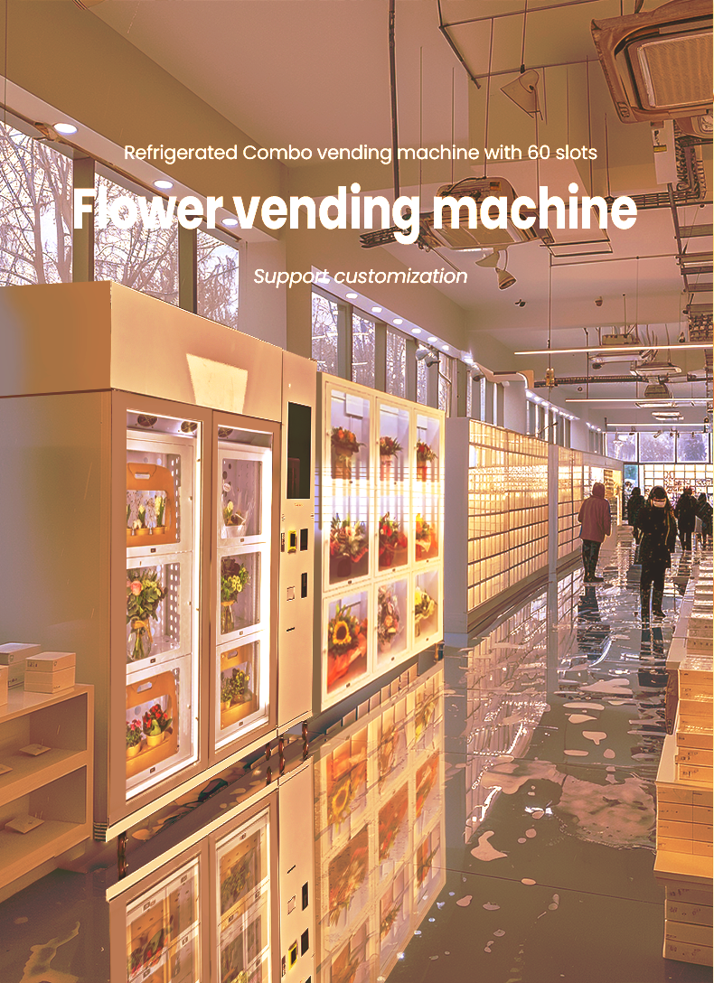 24 hours cooling fresh flower vending machine for store