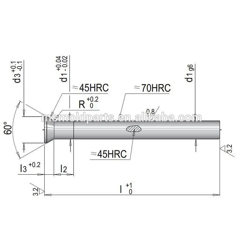 ejector pin Nitrided , conical head ejector pin , conical head ejector ...