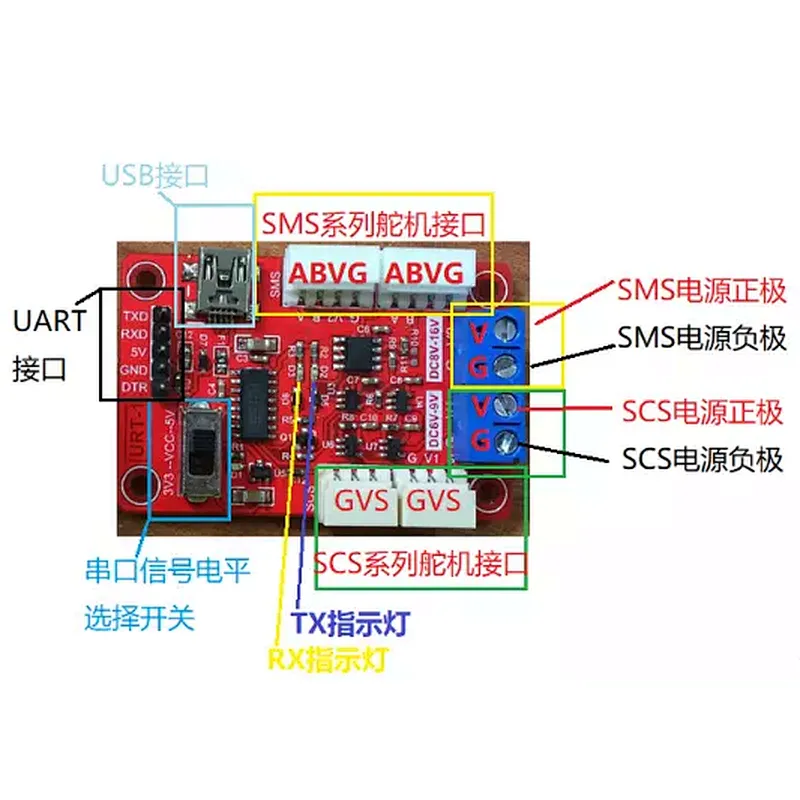 Multi Function Serial Port Signal Converter USB/URT-1 SMS RS485 Servo SCS TTL Compatible Feetech ...