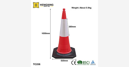 1meter High 53cm Base High Reflection Orange Cone Construction Roadway ...