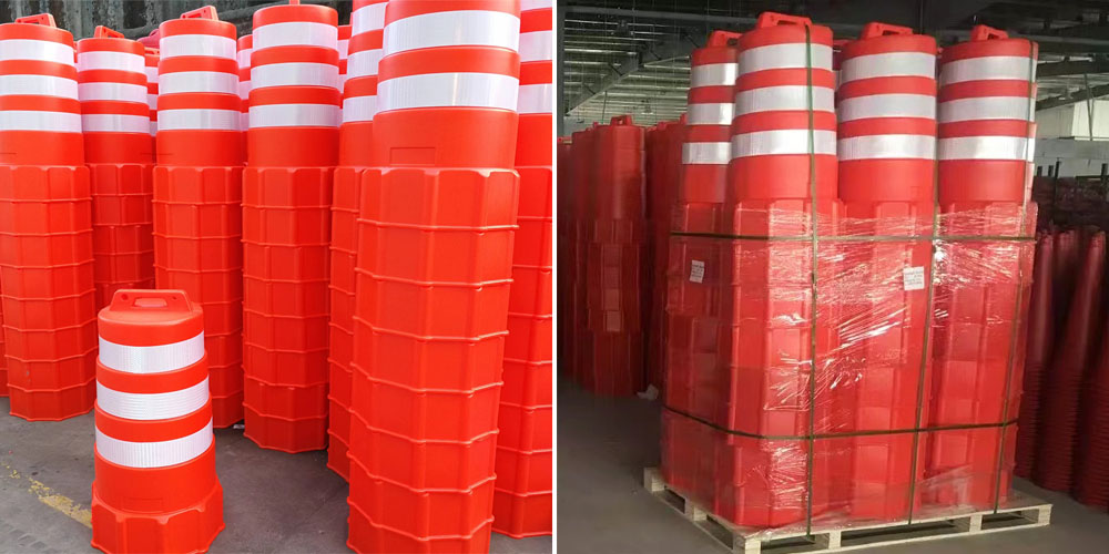 Construction Barrier 910mm PE Road Warning Reflective Rubber Base ...