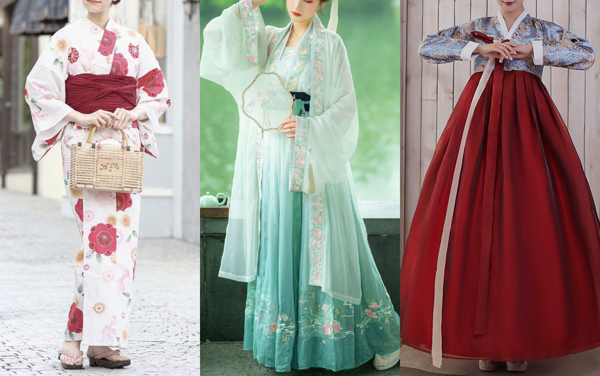 About the difference between Hanfu, Hanbok, and Kimono