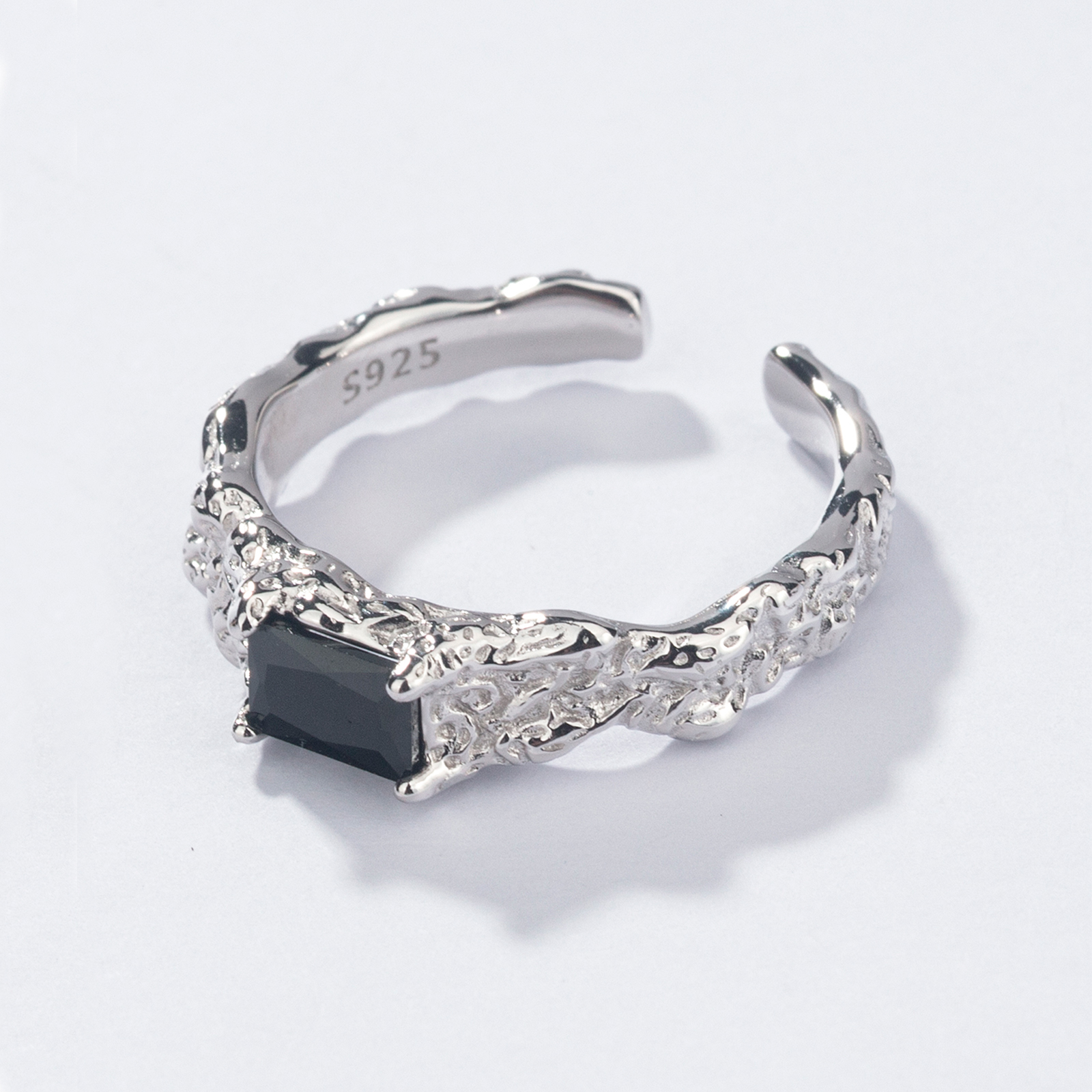 Baguette black onxy silver adjustable wedding ring manufacturers-Beretta