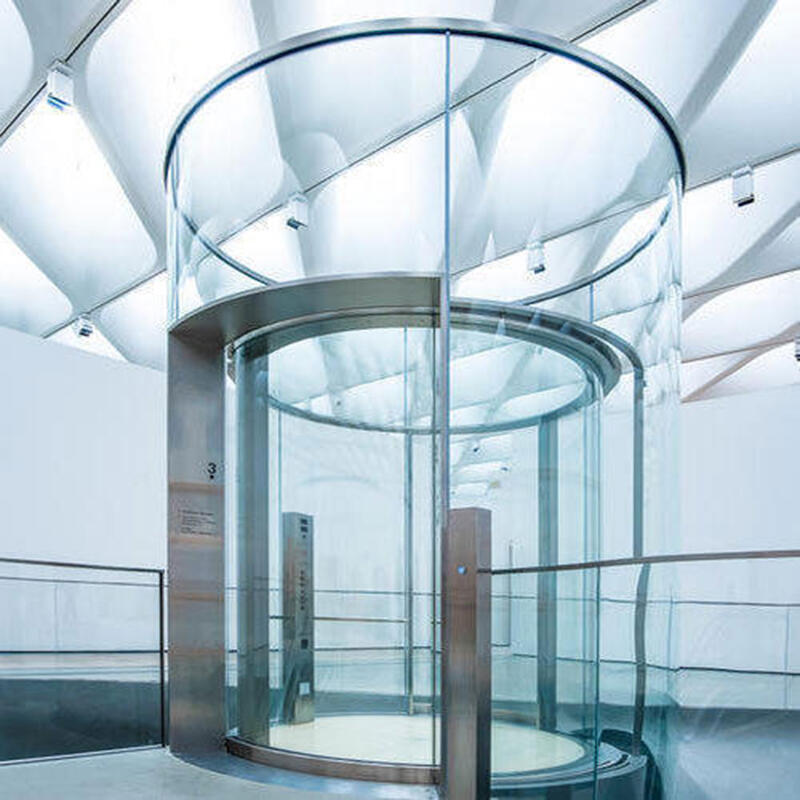 Low iron circular round tempered laminated glass elevator lift