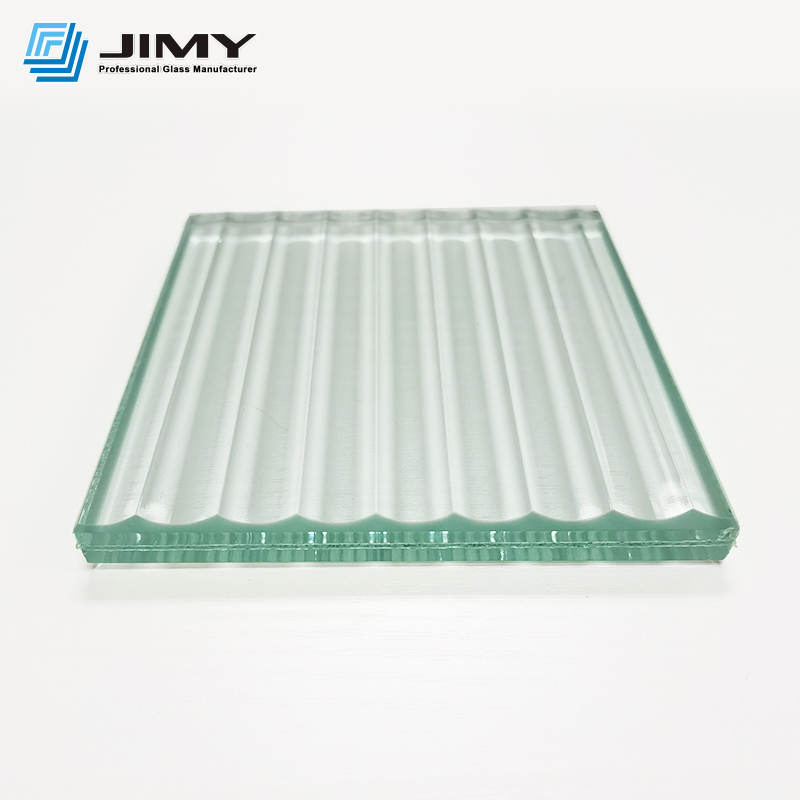 Cut to size fluted ribbed tempered laminated reeded glass