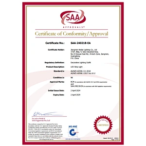 SAA Certs - , Manufacturer - JIANGMEN NEDAR LIGHTING CO., LTD