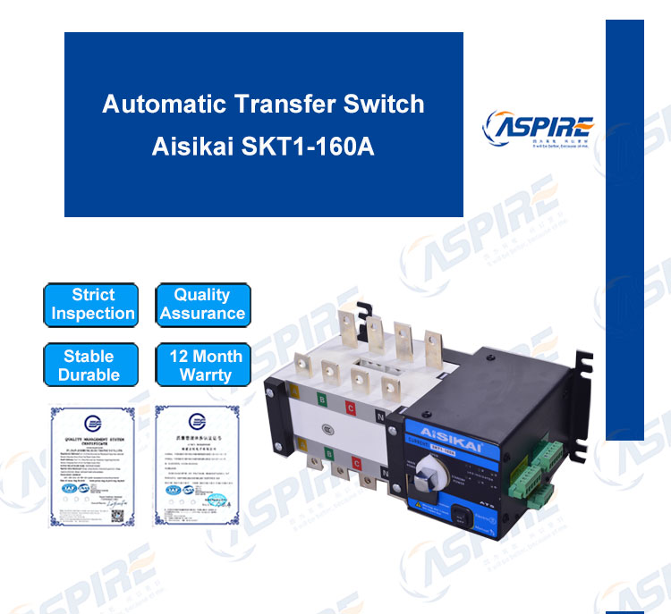 ATSAisikai SKT1-160A Generator ATS 160A 4P Automatic Transfer Switch