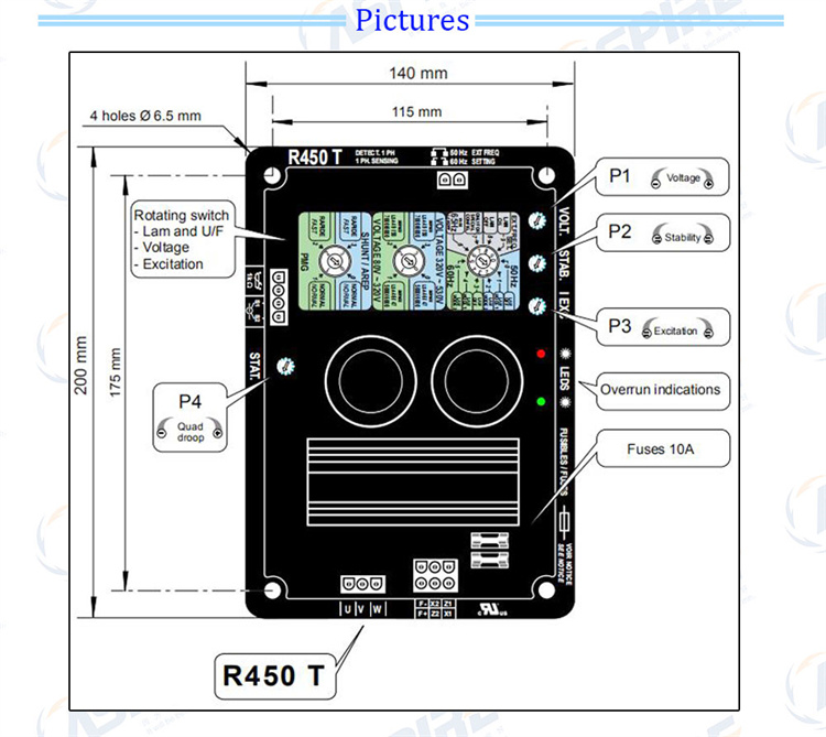 LSR ReplacementGenerator Automatic Voltage Regulator AVR R450T