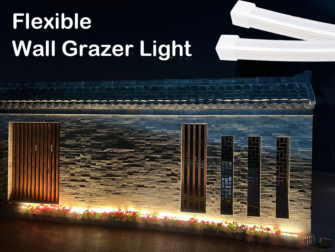 Flexible wall grazer light can highlight textured wall