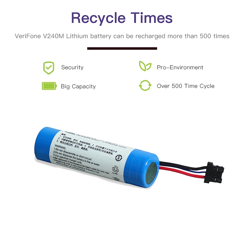 Replacement Li-ion 18650 Battery pack for Verifone V240M POS Terminal ...