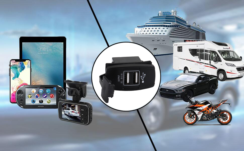 Elevate Your Drive with DAMAVO's Square-Designed USB Dashboard Mount ...